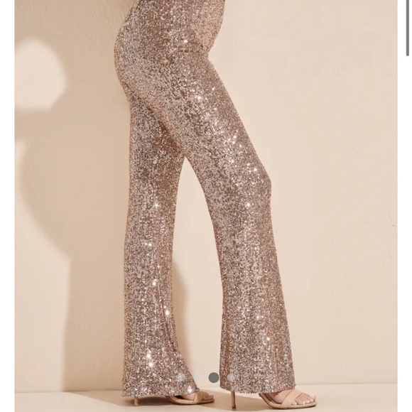 Marciano | Pants & Jumpsuits | New Guess Marciano Moonlight Stretch Sequin Gold High Rise Pants ...